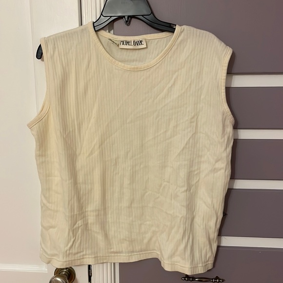 michael carrie | Tops | Vintage Michael Cream Tank Top Womens Xl | Poshmark